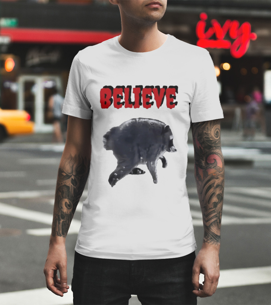 Jimothy Club Believe Raccoon T-Shirt