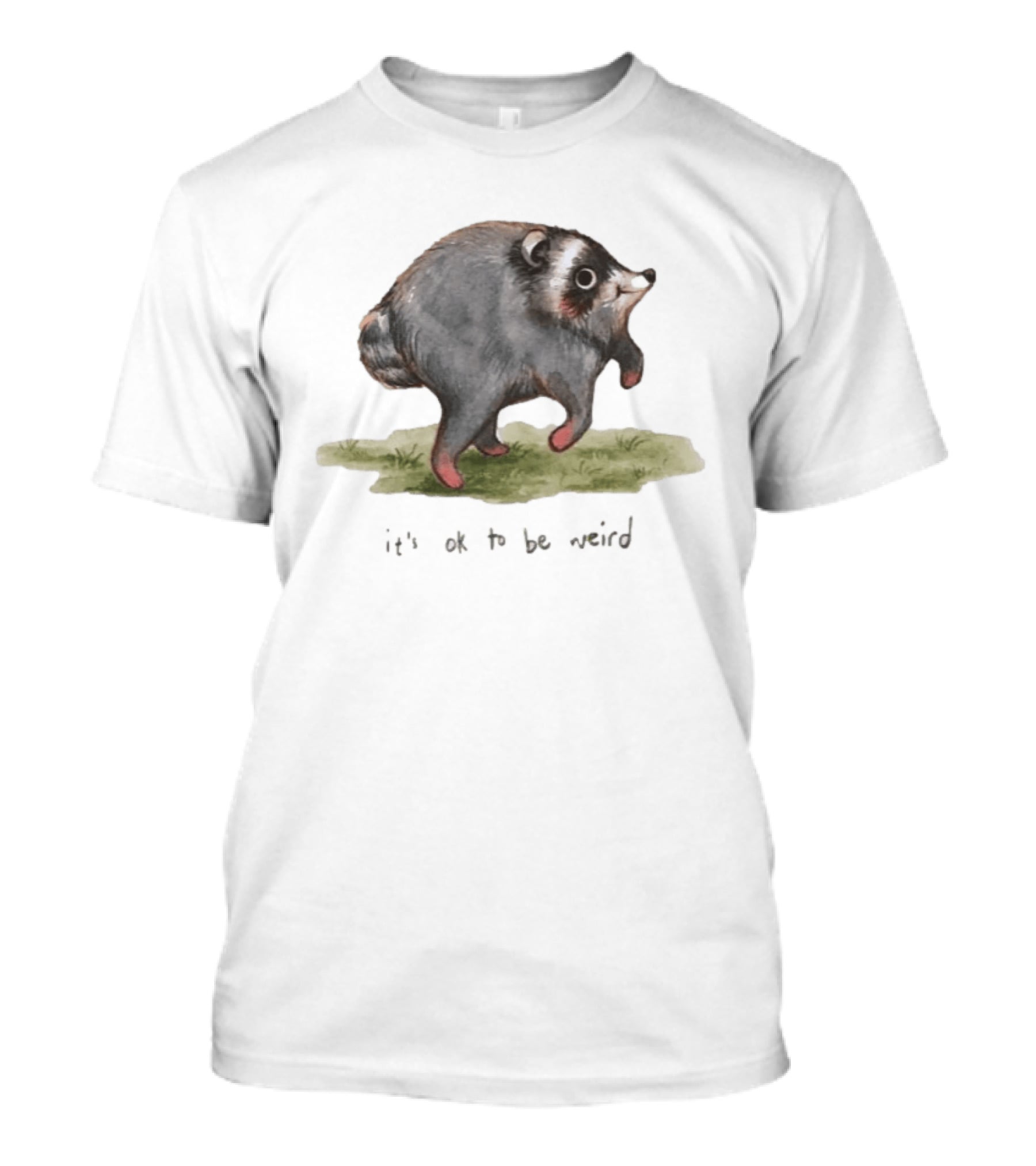 Jimothy It's Okay To Be Weird Walking Badger Creature T-Shirt