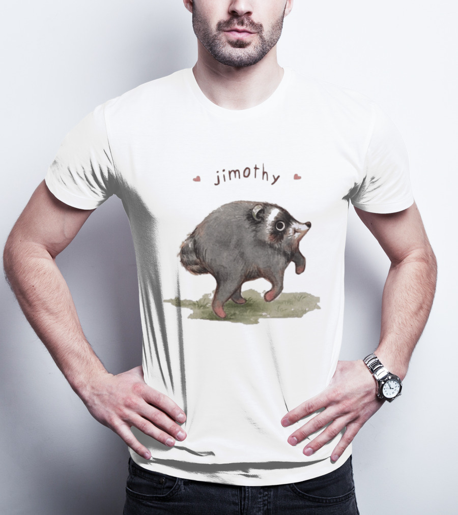 Jimothy Raccoon Cute Nature Illustration Seattle T-Shirt