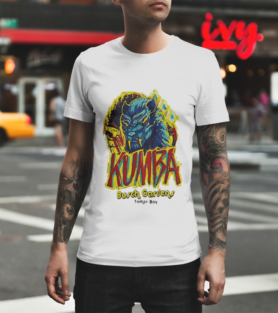 Kumba Busch Gardens Tampa Bay Roller Design With Fierce Beast T-Shirt