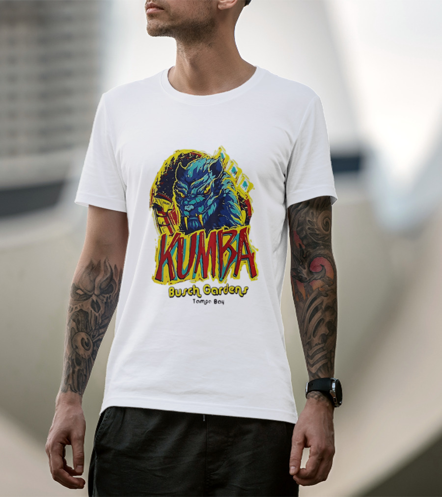 Kumba Busch Gardens Tampa Bay Roller Design With Fierce Beast T-Shirt