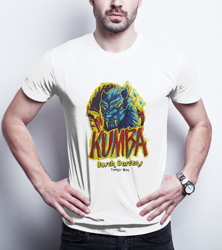 Kumba Busch Gardens Tampa Bay Roller Design With Fierce Beast T-Shirt