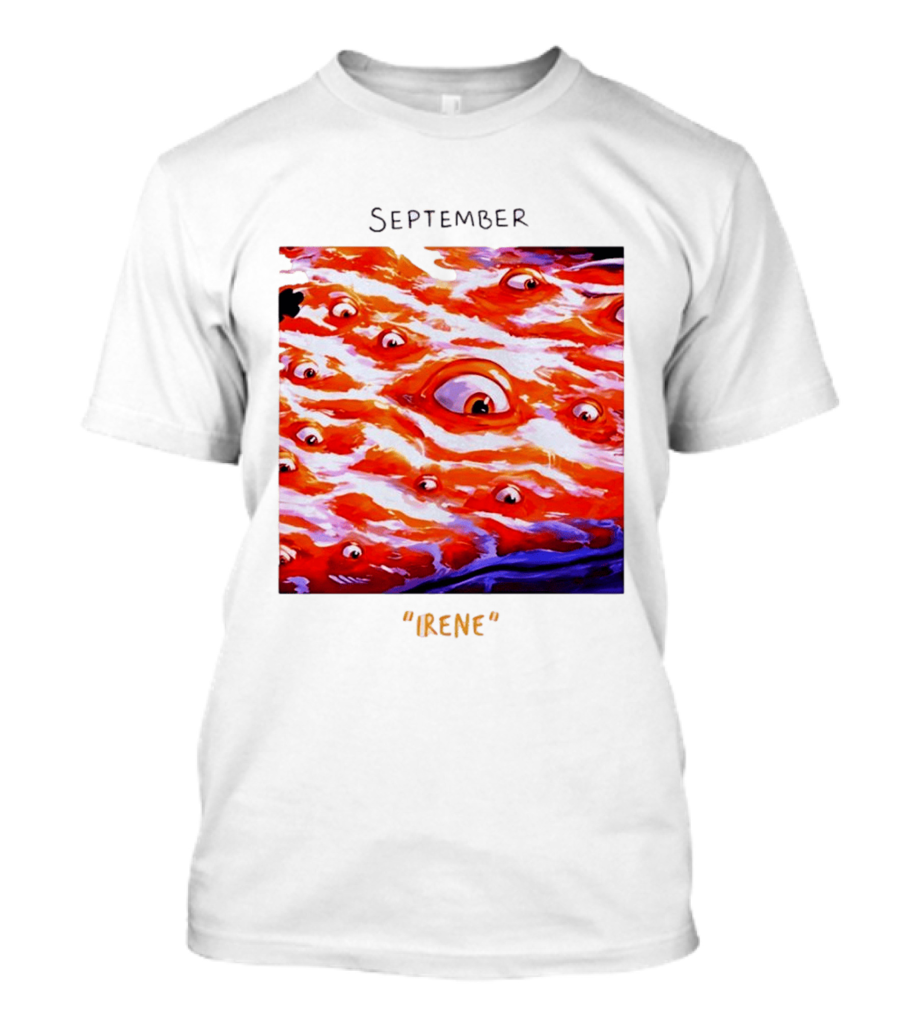 September Irene Surreal Eye Red Waves With Multiple Eyes T-Shirt