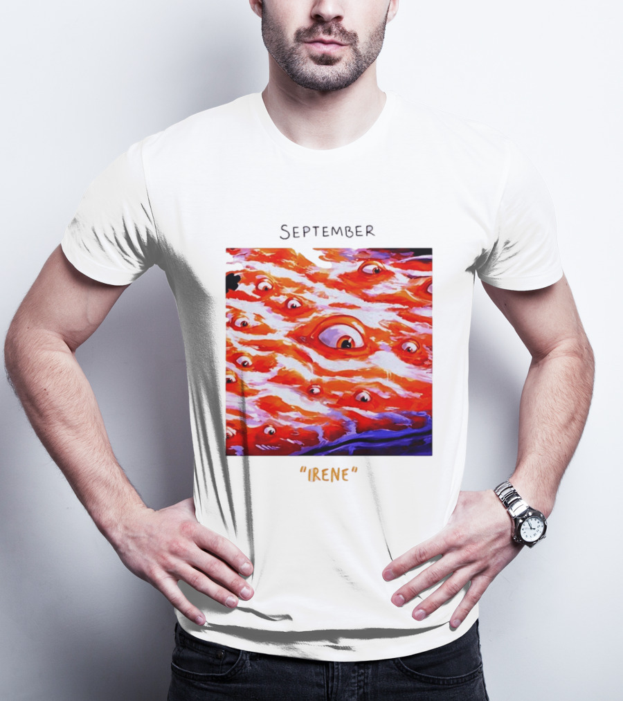 September Irene Surreal Eye Red Waves With Multiple Eyes T-Shirt