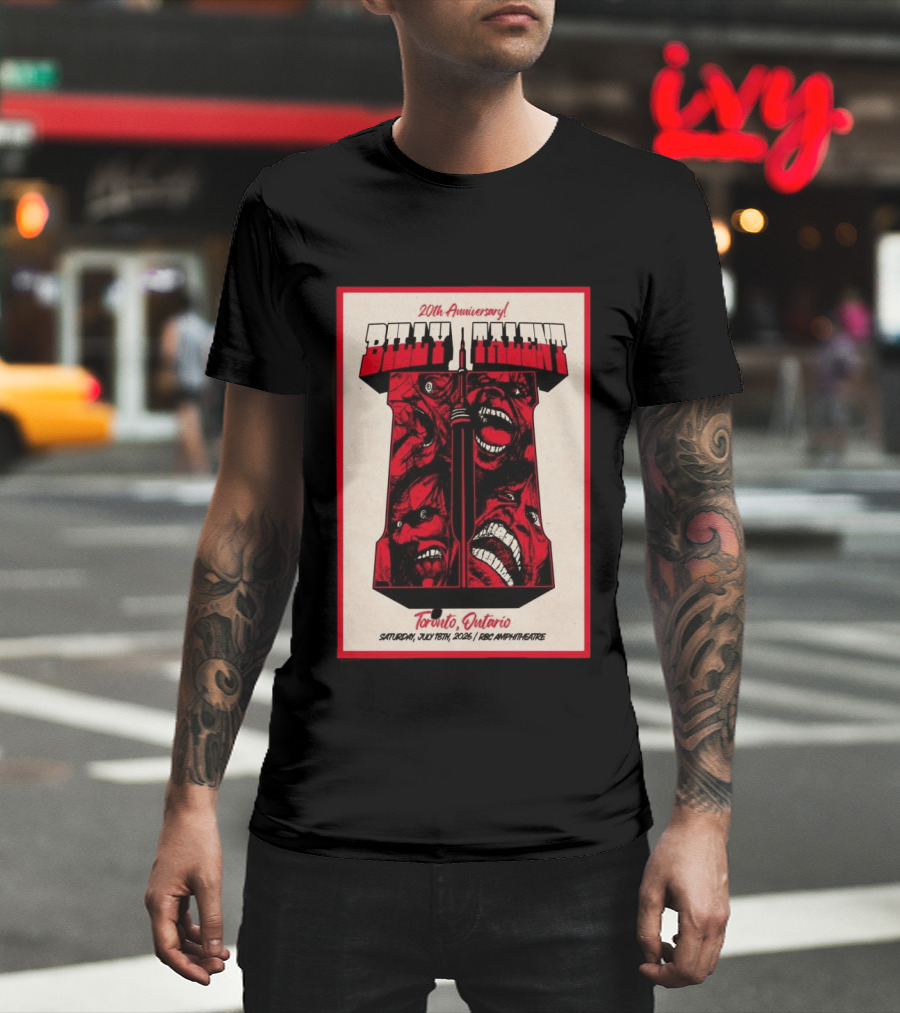 Billy Talent 20th Anniversary Toronto Ontario July 18 2026 T-Shirt