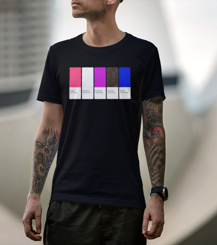 Pink #FF79A2 White #FFFFFF Purple #BE18D6 Black #2C2C2C Blue #3358ED T-Shirt