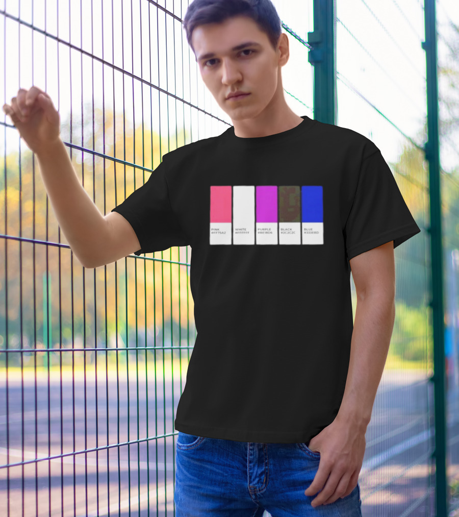 Pink #FF79A2 White #FFFFFF Purple #BE18D6 Black #2C2C2C Blue #3358ED T-Shirt