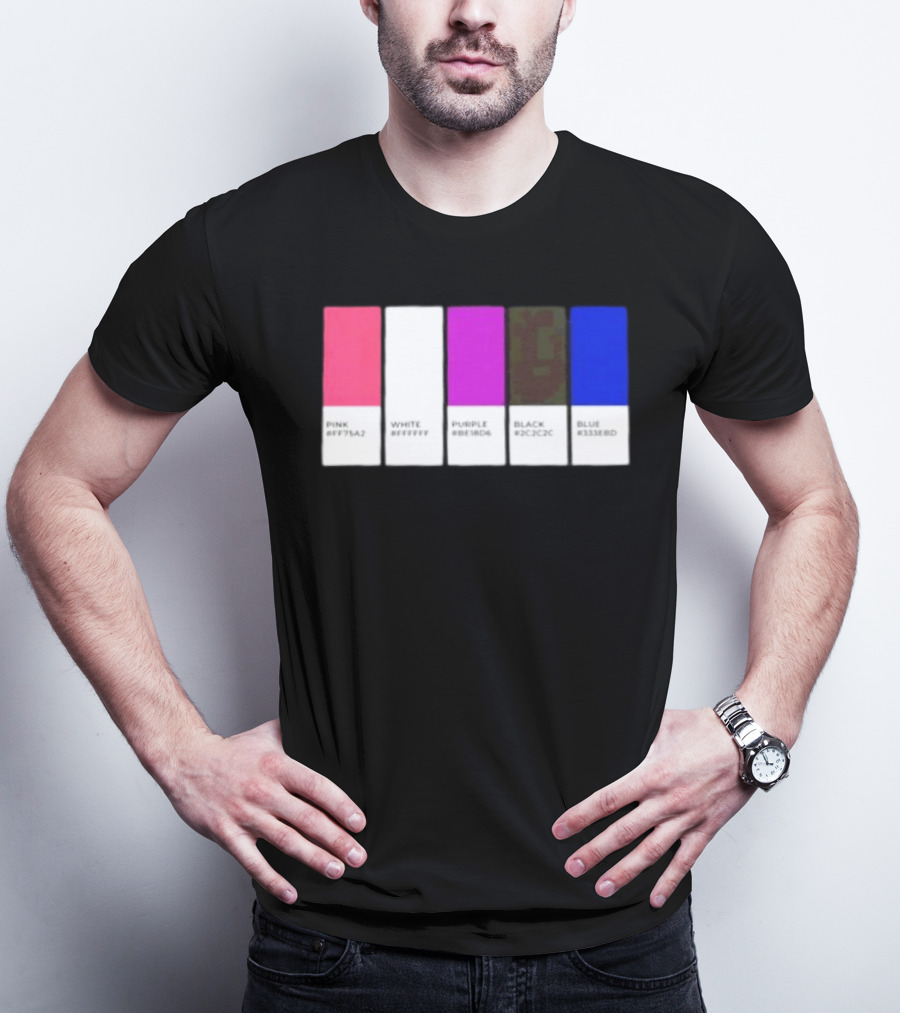 Pink #FF79A2 White #FFFFFF Purple #BE18D6 Black #2C2C2C Blue #3358ED T-Shirt