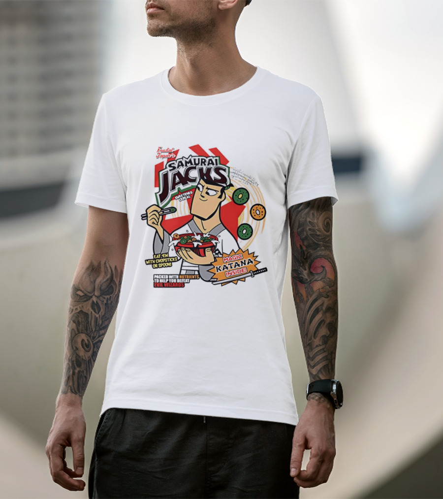 Samurai Jacks Eat 'Em With Chopsticks Magic Katana Nutrients Evil Wizards T-Shirt