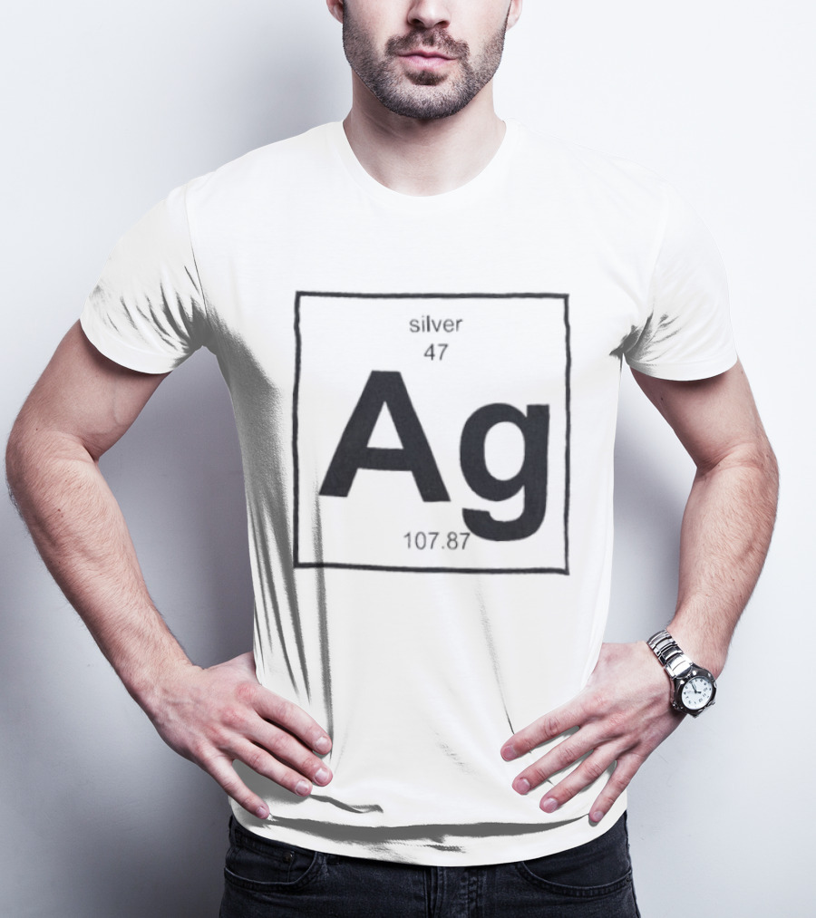 Silver Periodic Table Element Ag 47 Atomic Number 107.87 Chemistry T-Shirt