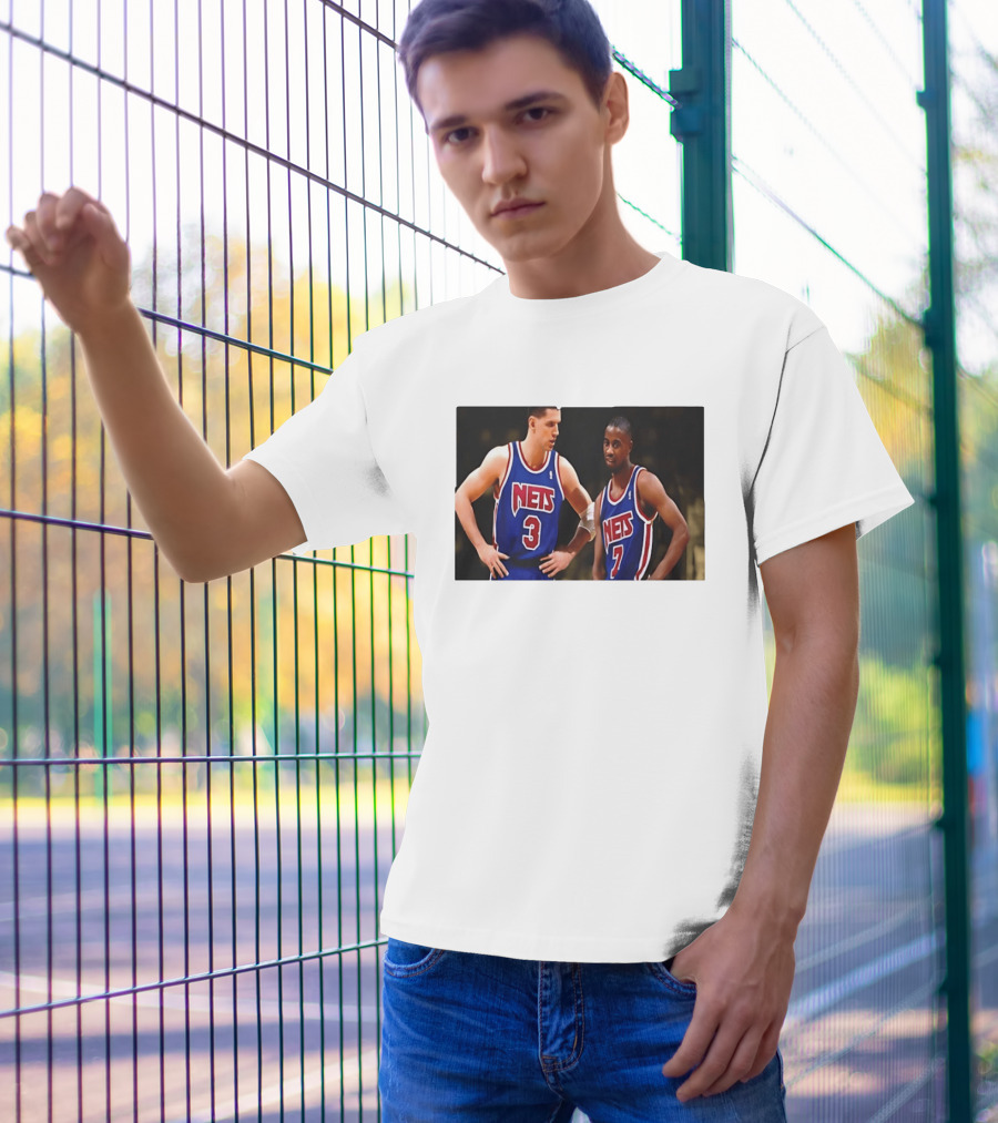 Drazen Petrovic Kenny Anderson New Jersey Nets 3 7 Blue Jerseys T-Shirt