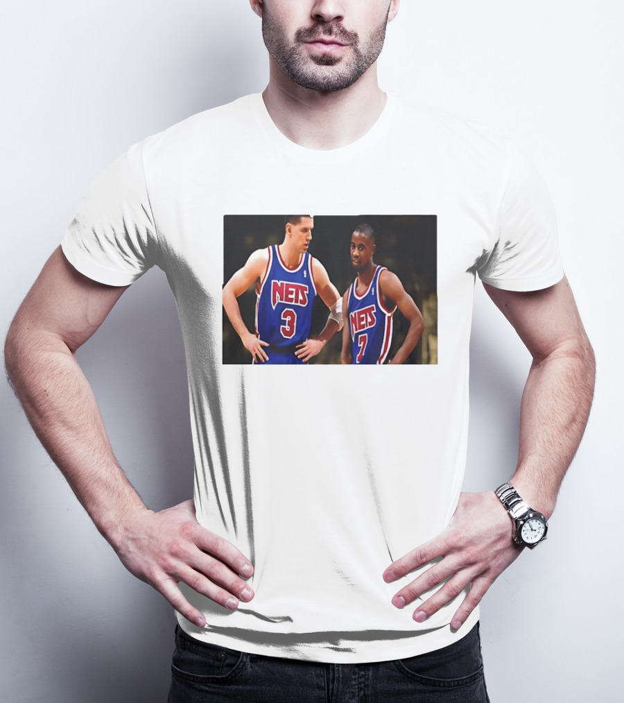 Drazen Petrovic Kenny Anderson New Jersey Nets 3 7 Blue Jerseys T-Shirt