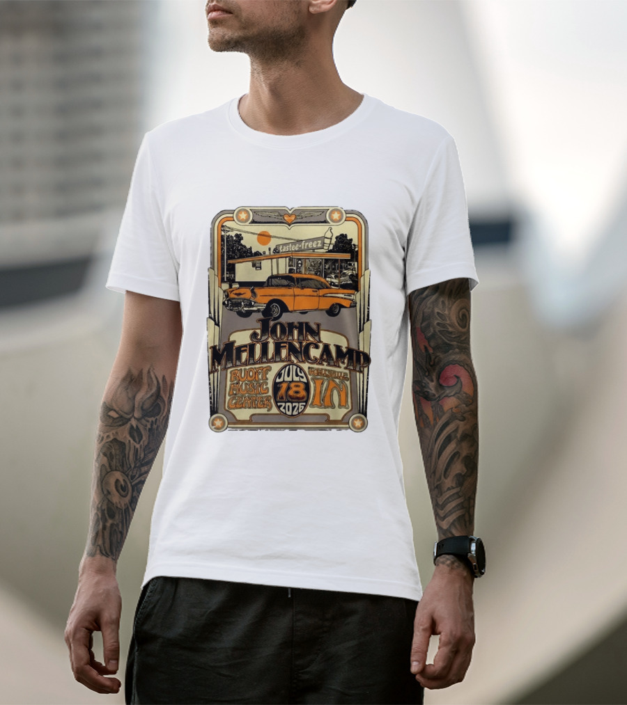 John Mellencamp Tastee Freez Ruoff Music Center Noblesville IN July 18 2026 T-Shirt