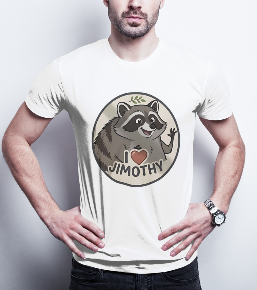 I Love Jimothy Adorable Cartoon Raccoon Enthusiast Favorite T-Shirt
