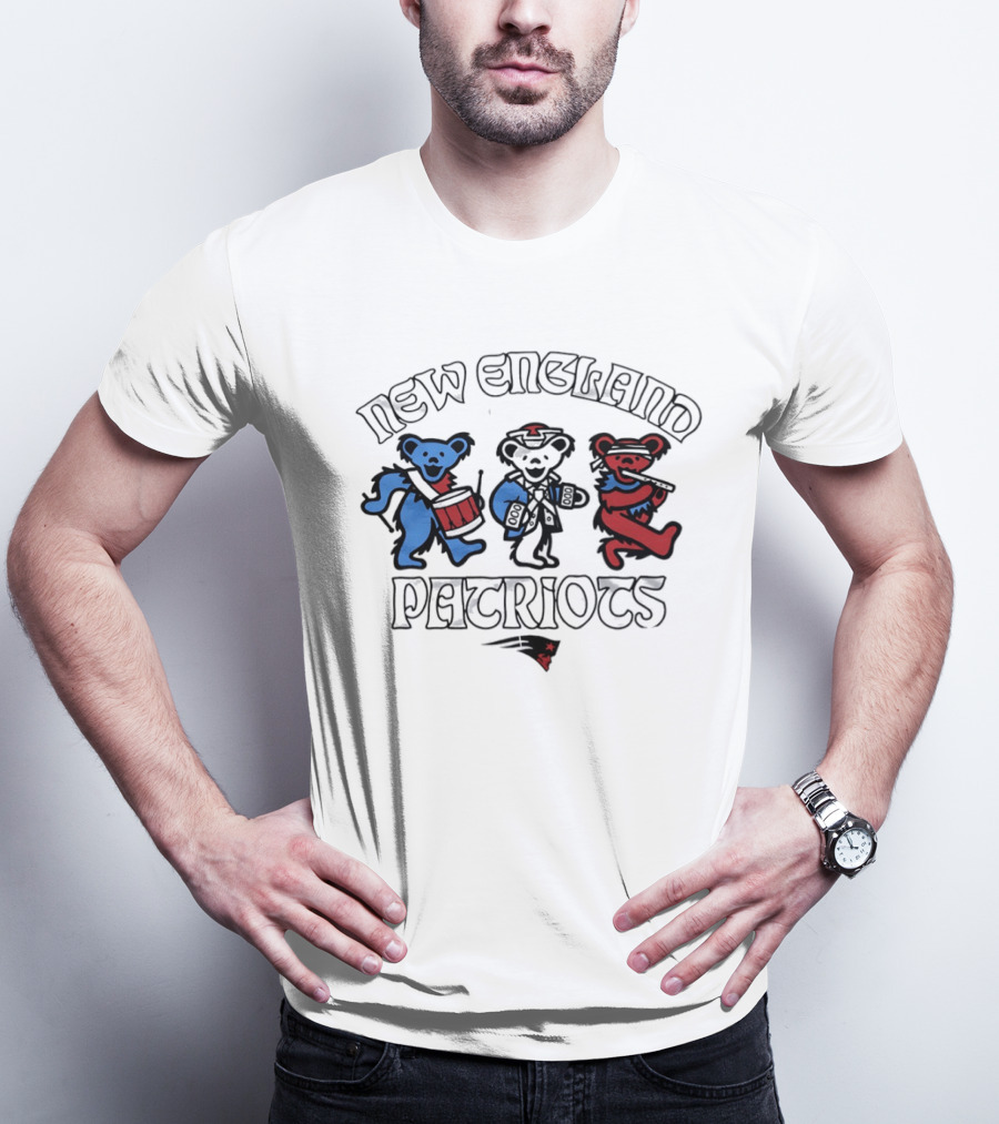 New England Patriots Grateful Dead Dancing Bears Trio T-Shirt
