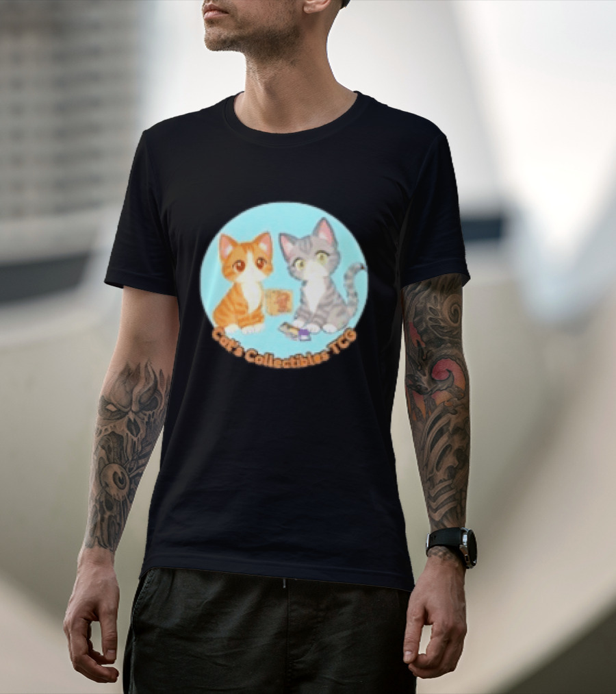 Cat's Collectibles TCG Cute Cartoon Cats Holding Trading Cards T-Shirt