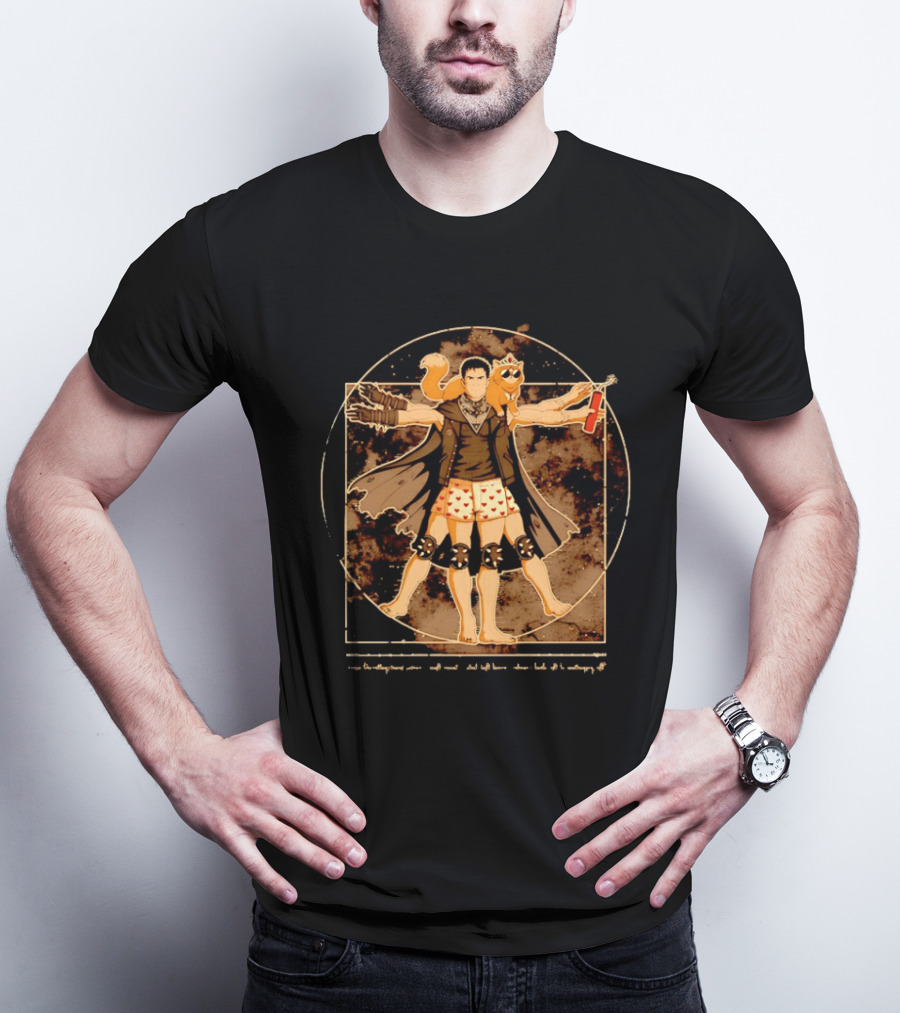 Dungeon Crawler Carl And Princess Donut Vitruvian Man Pose T-Shirt