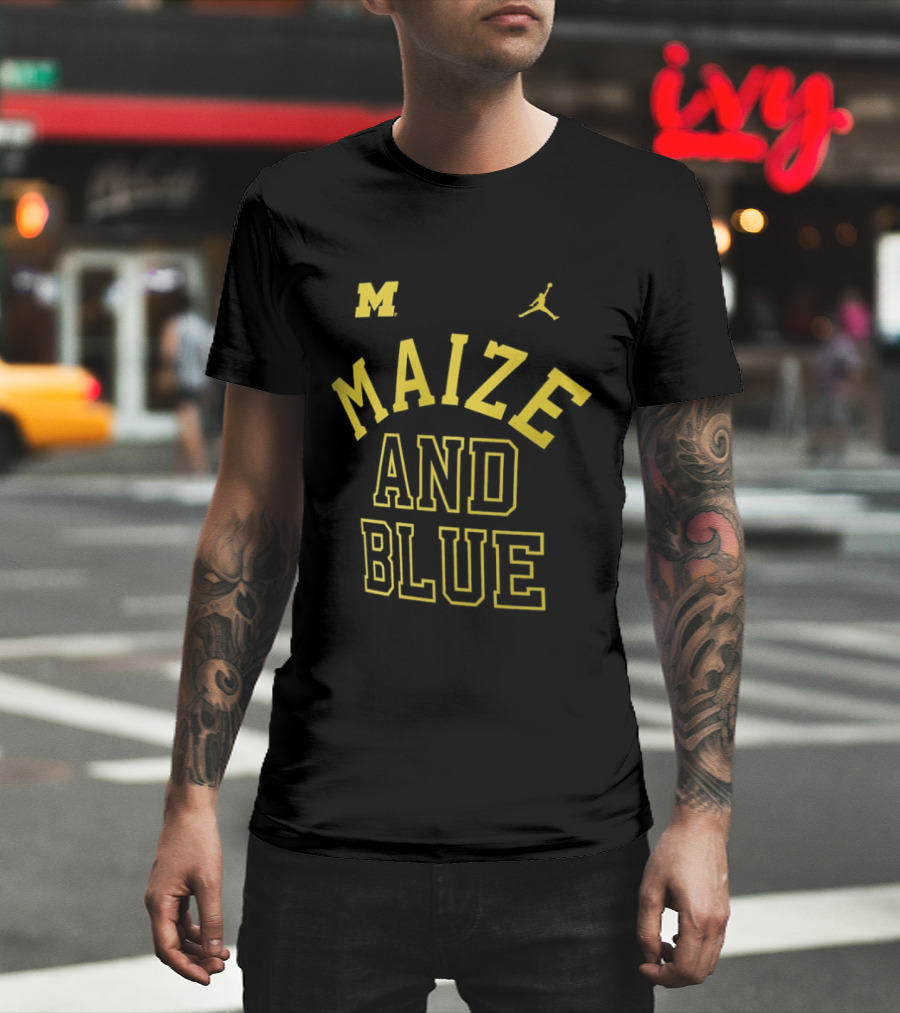 Michigan Wolverines Maize And Blue Jordan Brand M T-Shirt