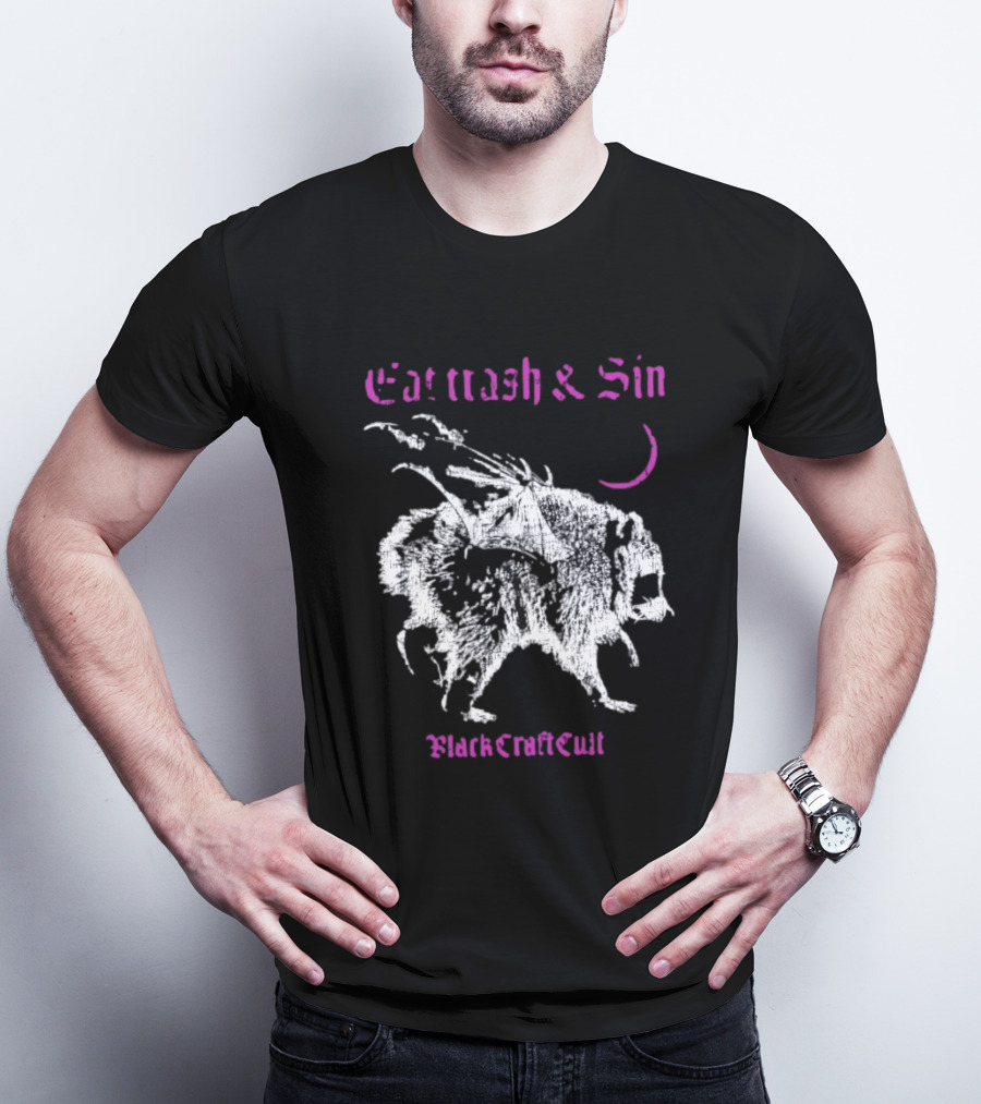 Eat Trash & Sin Raccoon Wings BlackCraft Cult T-Shirt