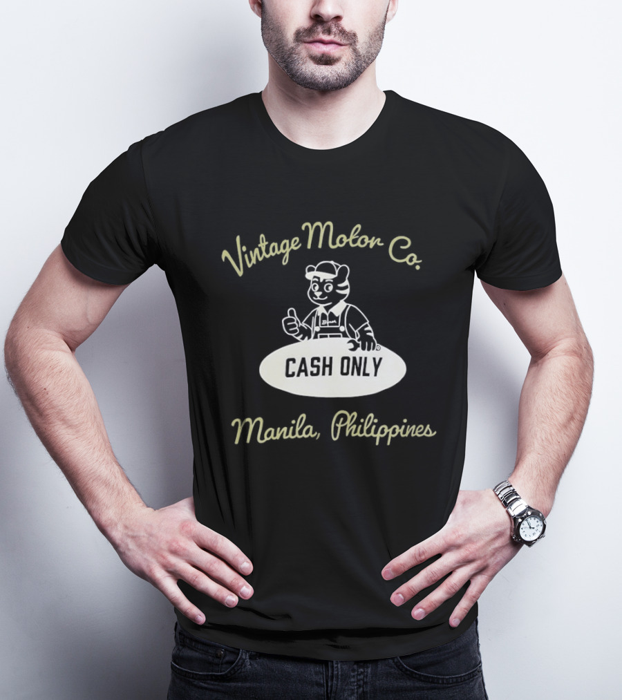 Vintage Motor Co Cash Only Manila Philippines T-Shirt