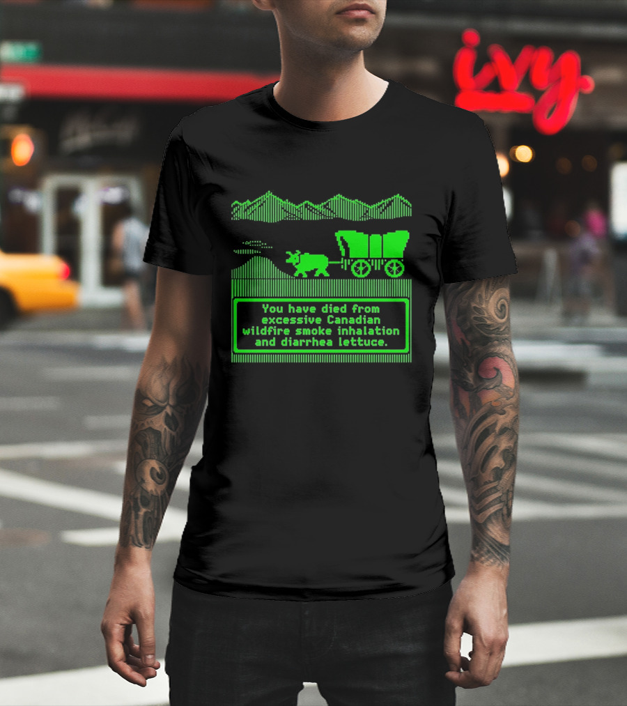 Oregon Trail You Have Died From Excessive Canadian Wildfire Smoke Inhalation And Diarrhea Lettuce T-Shirt