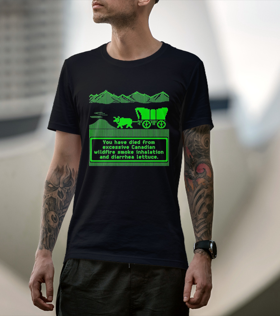 Oregon Trail You Have Died From Excessive Canadian Wildfire Smoke Inhalation And Diarrhea Lettuce T-Shirt