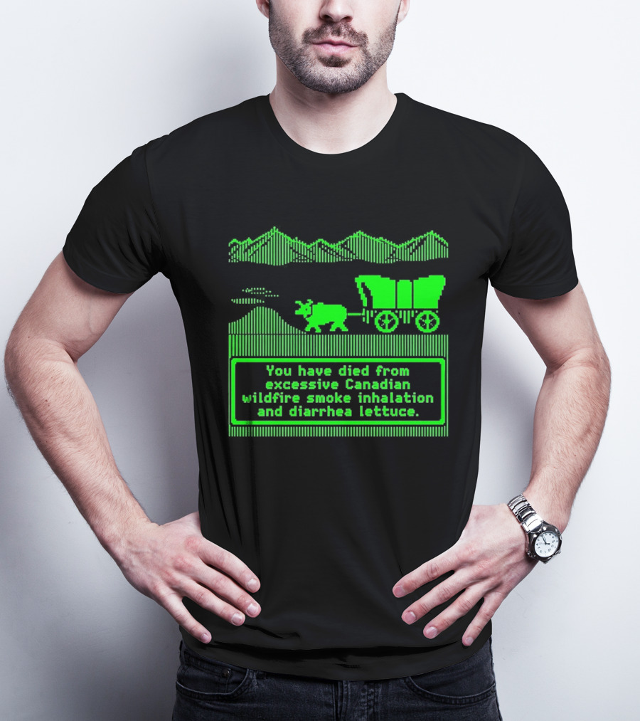 Oregon Trail You Have Died From Excessive Canadian Wildfire Smoke Inhalation And Diarrhea Lettuce T-Shirt