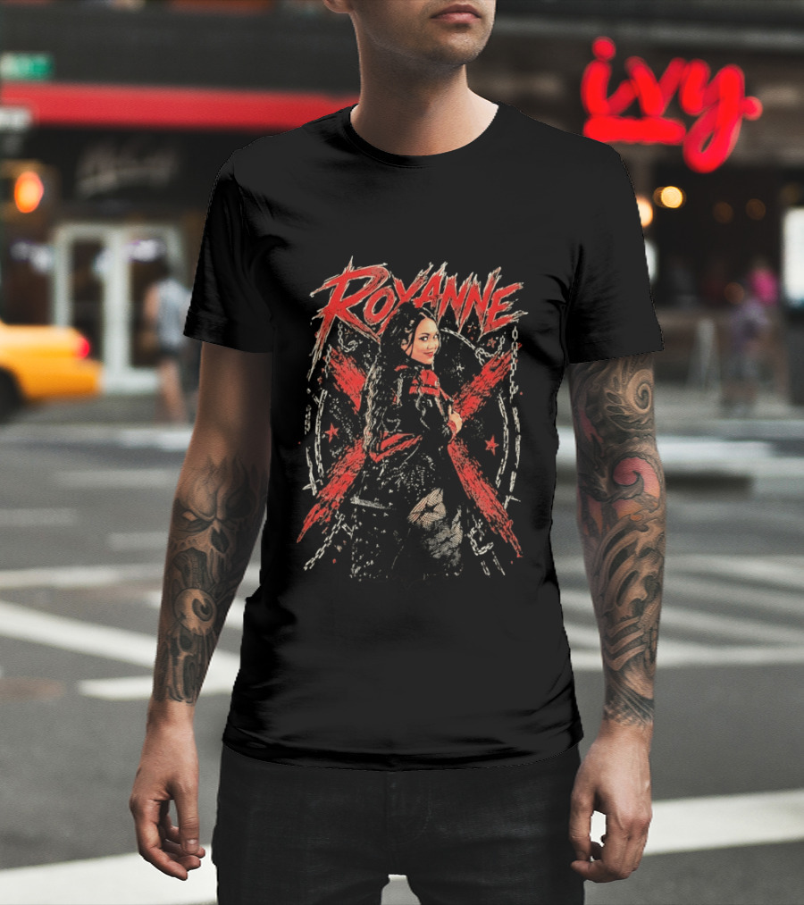 Roxanne WWE Wrestling Red And Black Star T-Shirt
