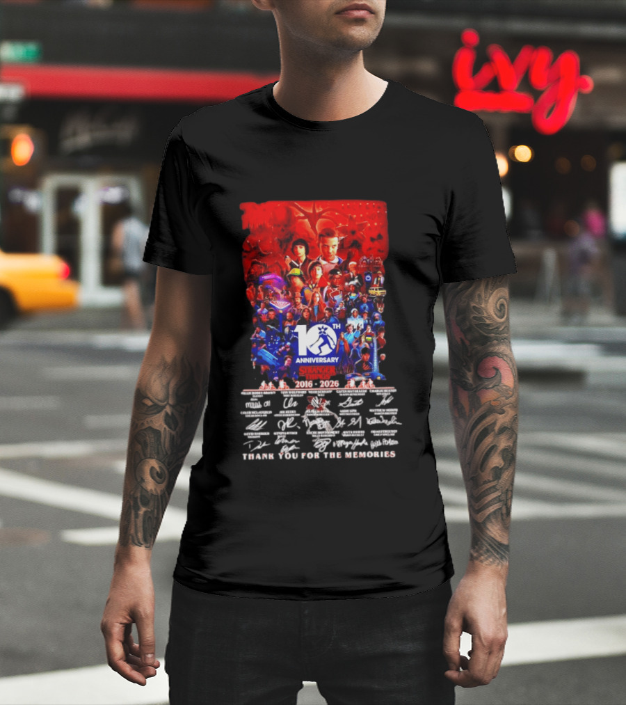 Stranger Things 10th Anniversary 2016 2026 Thank You For The Memories 10th Anniversary T-Shirt