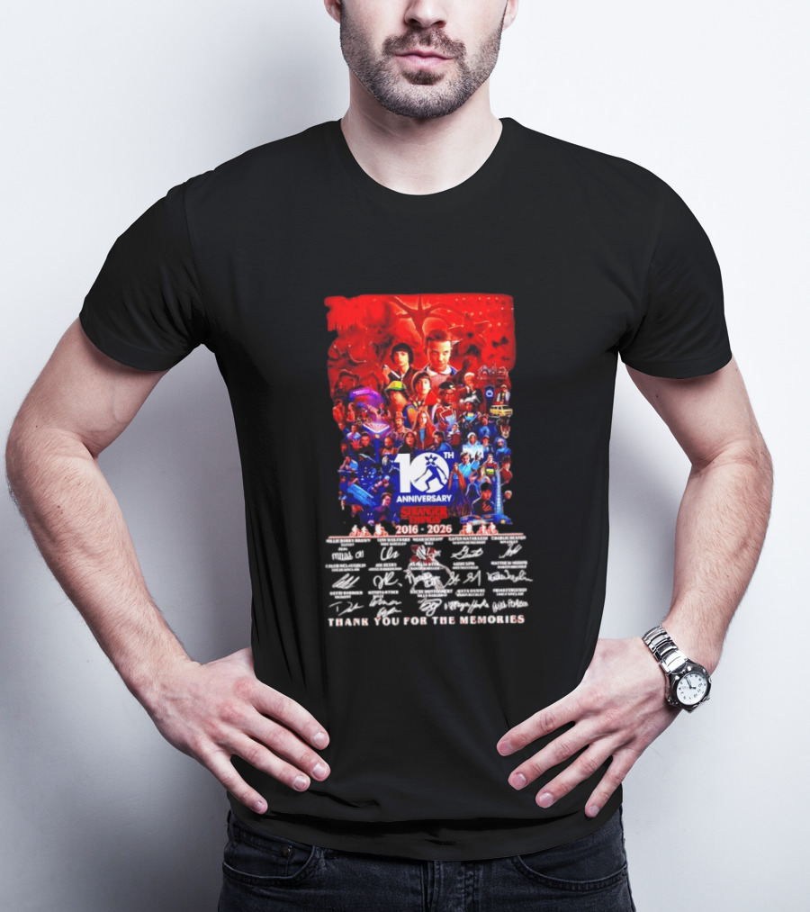 Stranger Things 10th Anniversary 2016 2026 Thank You For The Memories 10th Anniversary T-Shirt