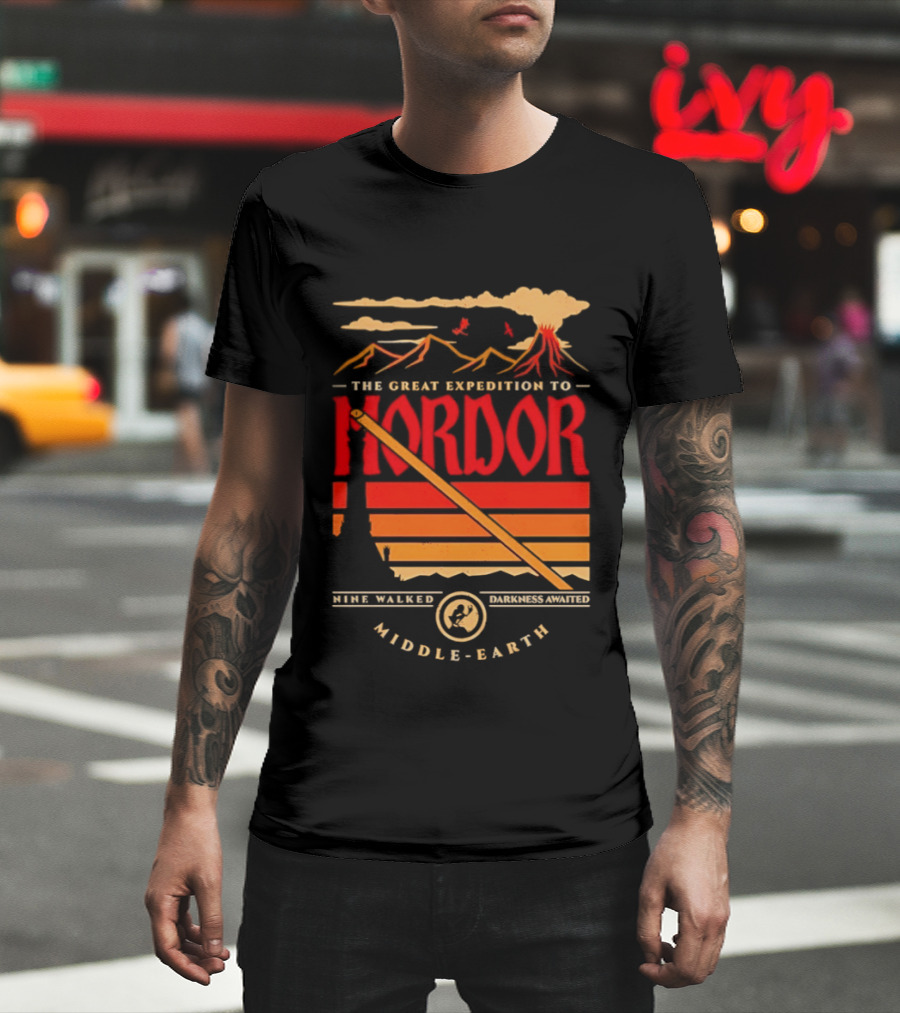 The Great Expedition To Mordor Middle Earth Journey Adventure Walking Challenge T-Shirt