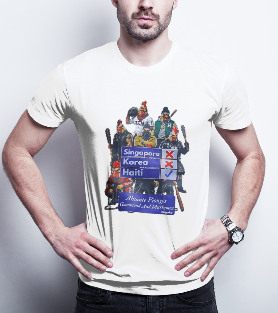 Ahsante Fiongos Goonmond Murkymen Haiti Rooster Crew T-Shirt