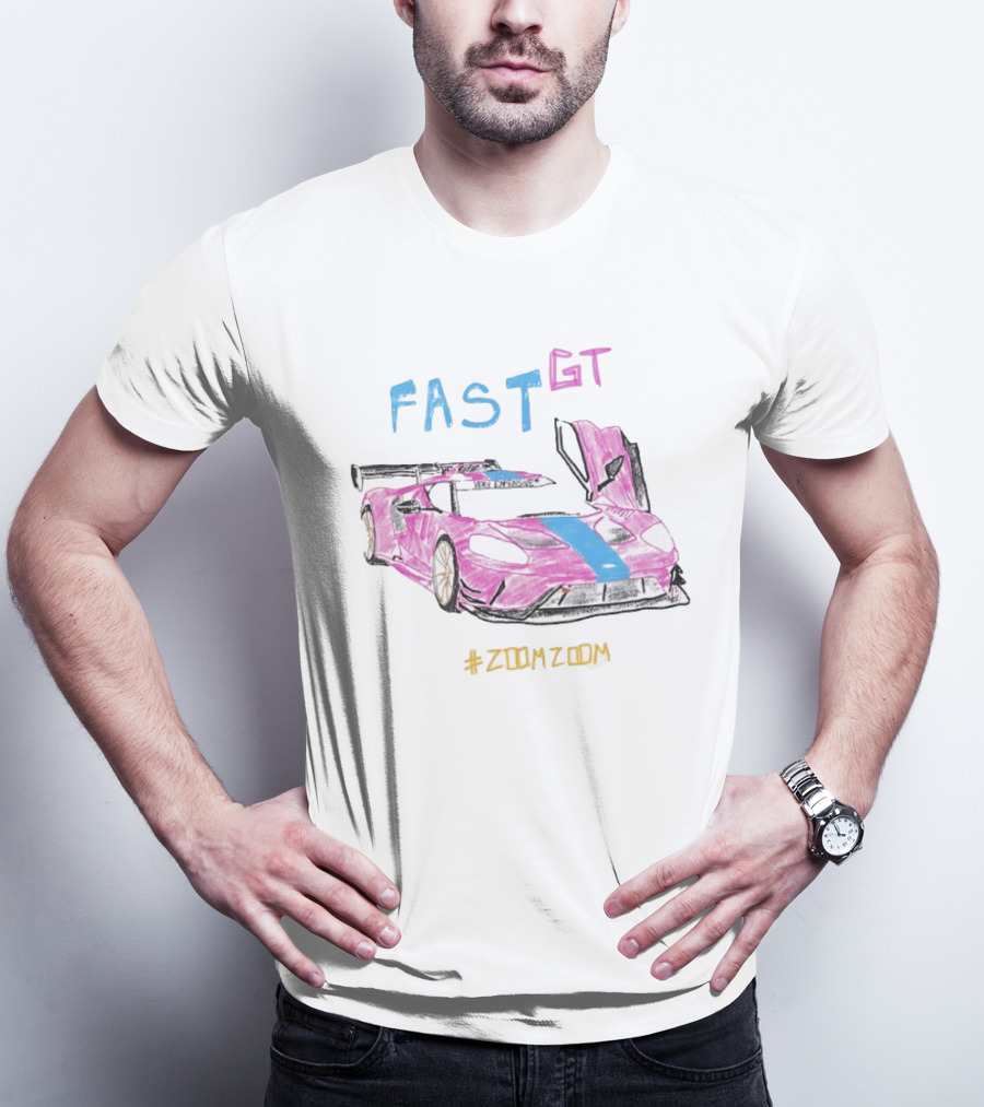 FAST GT Pink Ford GT Car Sketch Very Expensive #ZOOMZOOM T-Shirt