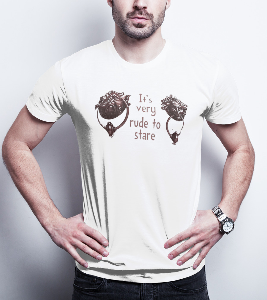 It's Very Rude To Stare Labyrinth Door Knockers Iconic Movie T-Shirt