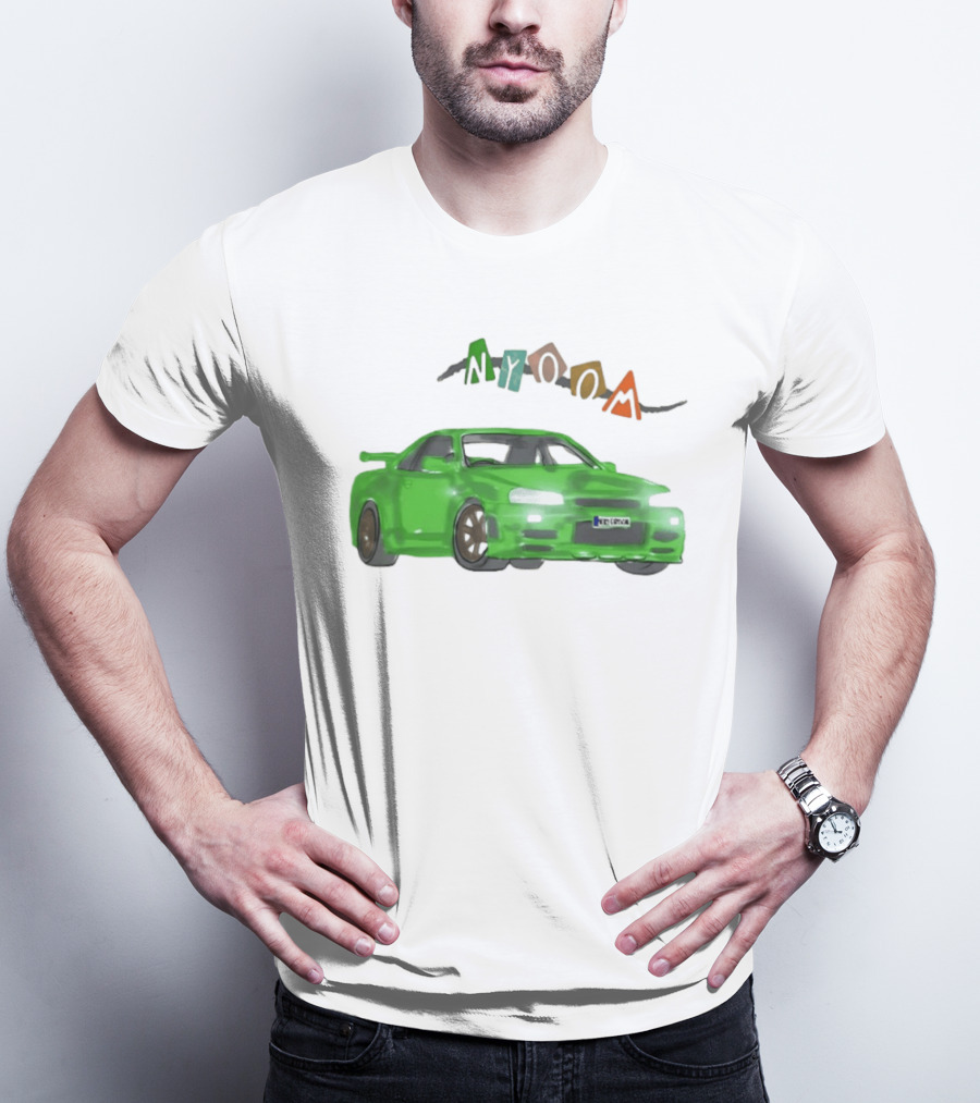 Nissan Skyline R34 GTR Nyoom JDM Drift Car Fan T-Shirt