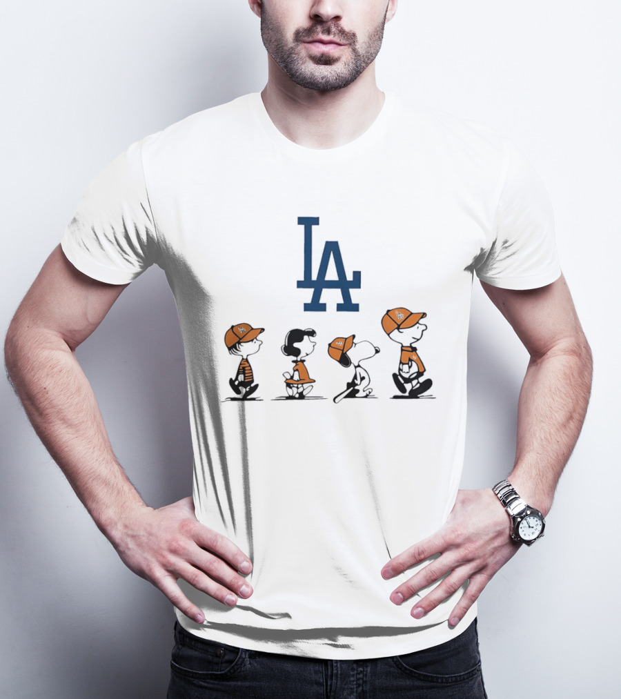 Peanuts Characters LA Dodgers Major League Baseball T-Shirt