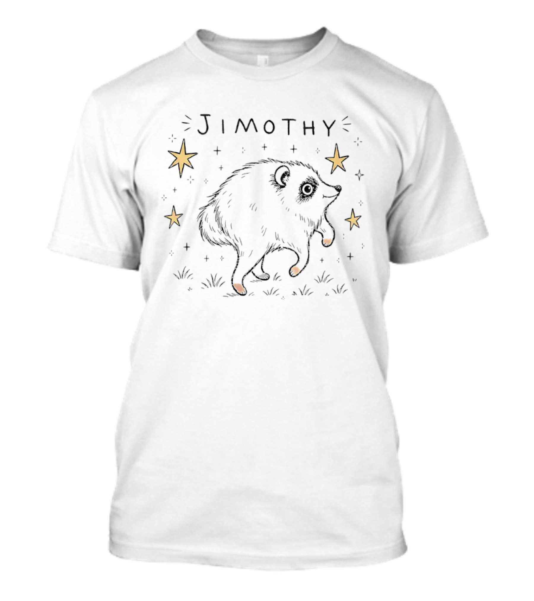 Jimothy Raccoon Hedgehog Stars Animal T-Shirt