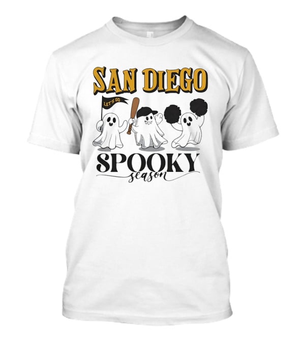San Diego Let's Go Ghosts Spooky Season Baseball T-Shirt