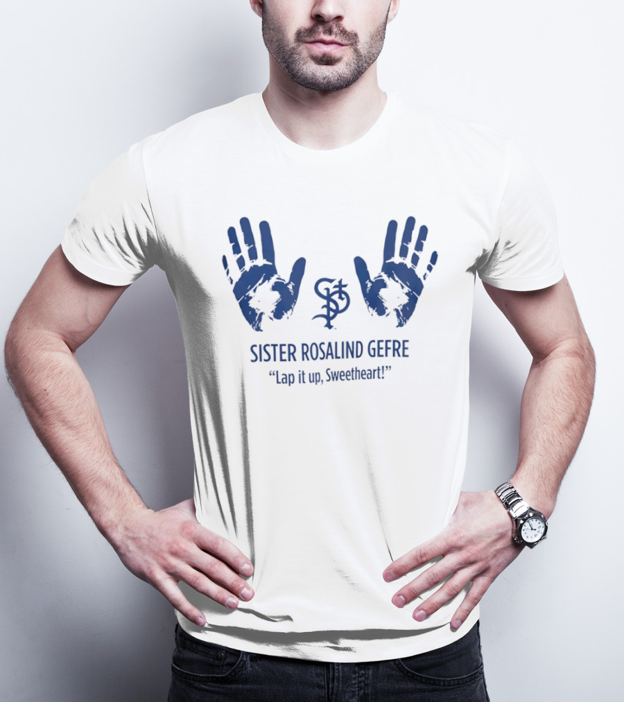 Sister Rosalind Gefre Lap It Up Sweetheart Handprint T-Shirt