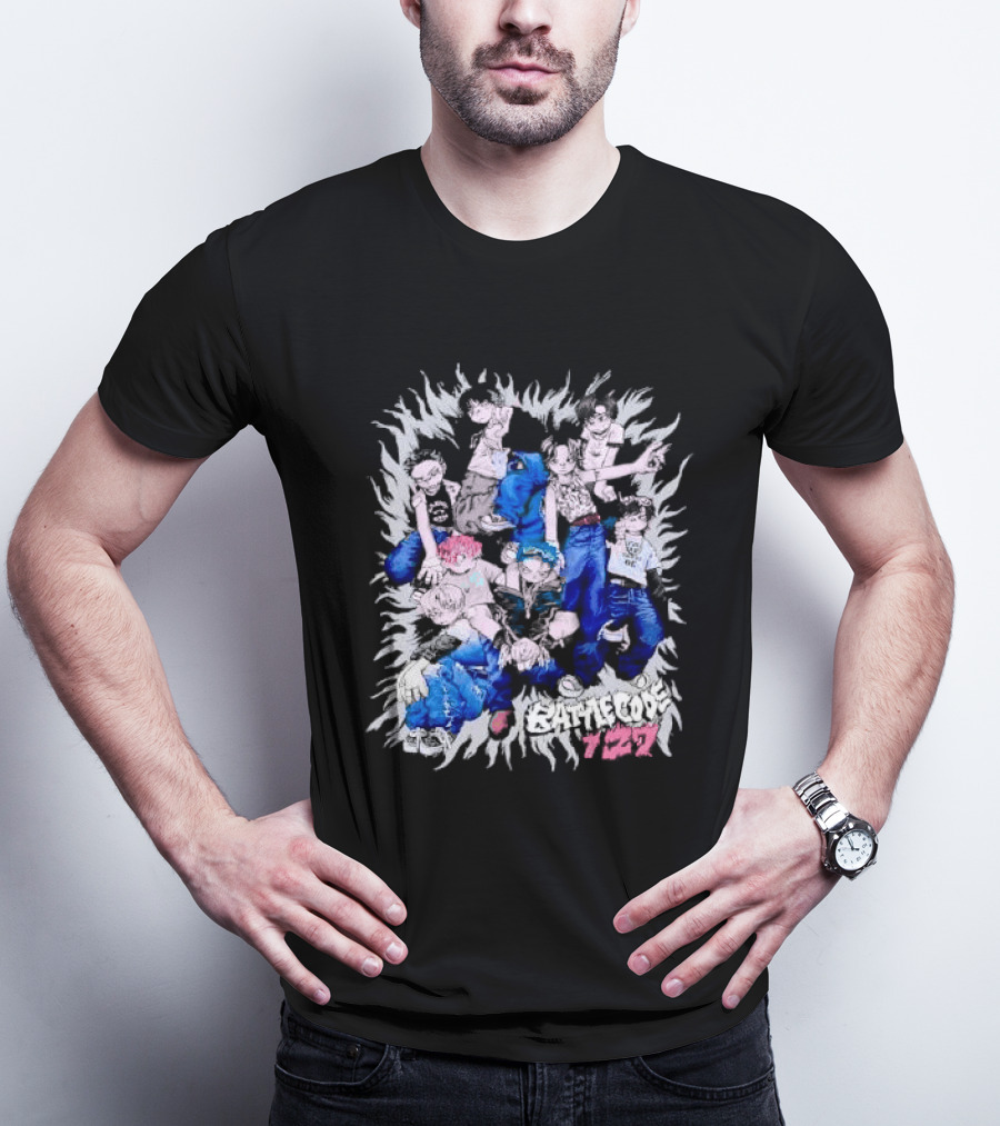 Battlecode 127 Anime Manga Characters Dynamic Group Pose T-Shirt