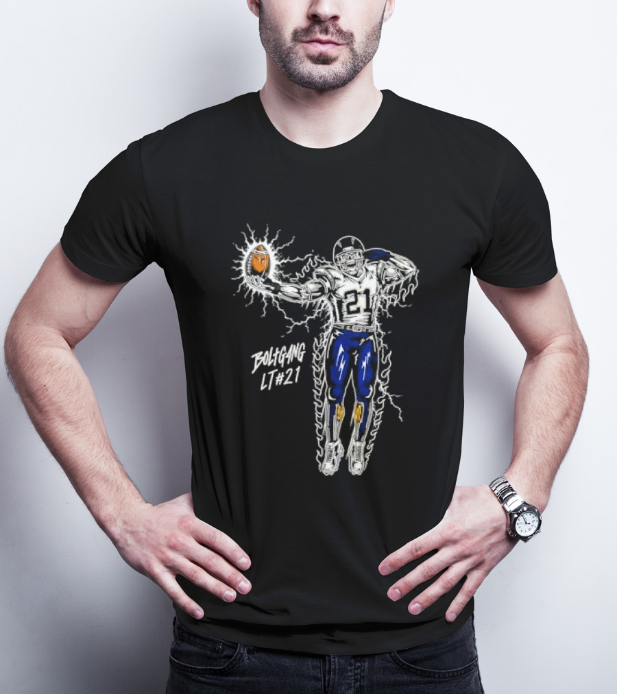 Boltgang LT 21 Skeleton Football Player Lightning Charge T-Shirt