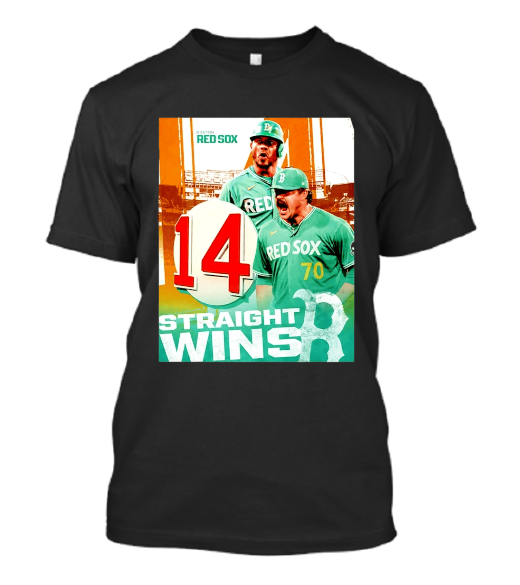 Boston Red Sox 14 Straight Wins Number 70 Celebration T-Shirt
