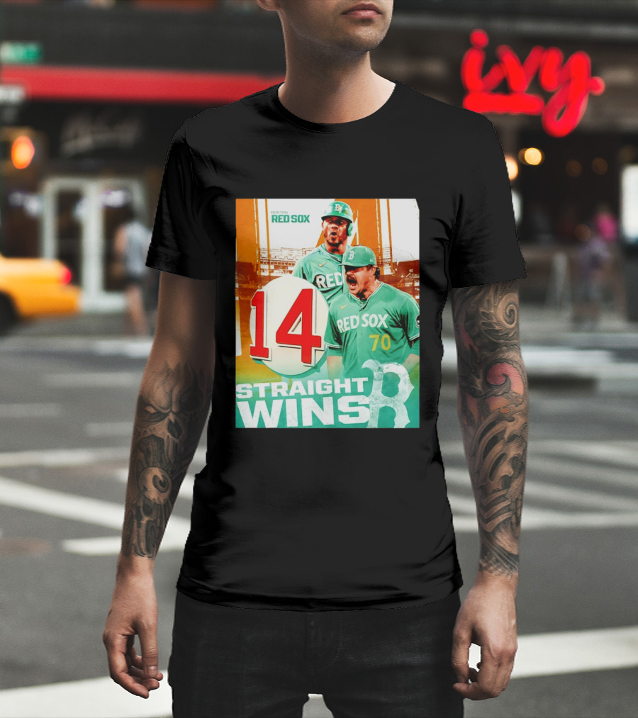 Boston Red Sox 14 Straight Wins Number 70 Celebration T-Shirt