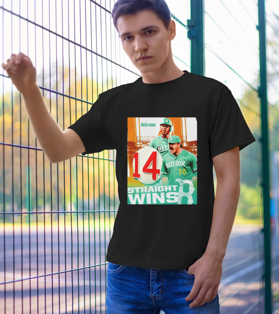 Boston Red Sox 14 Straight Wins Number 70 Celebration T-Shirt