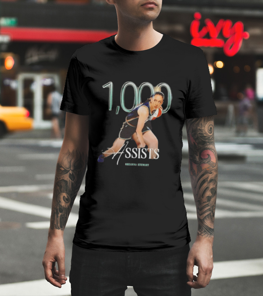 Breanna Stewart 1000 Assists Milestone New York Liberty Basketball Star T-Shirt