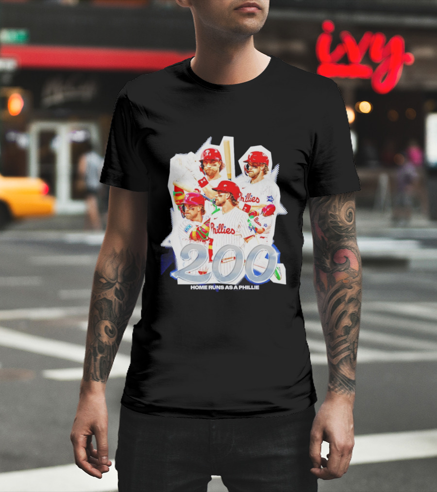 Honor Bryce Harper's Phillies 200 Home Runs T-Shirt