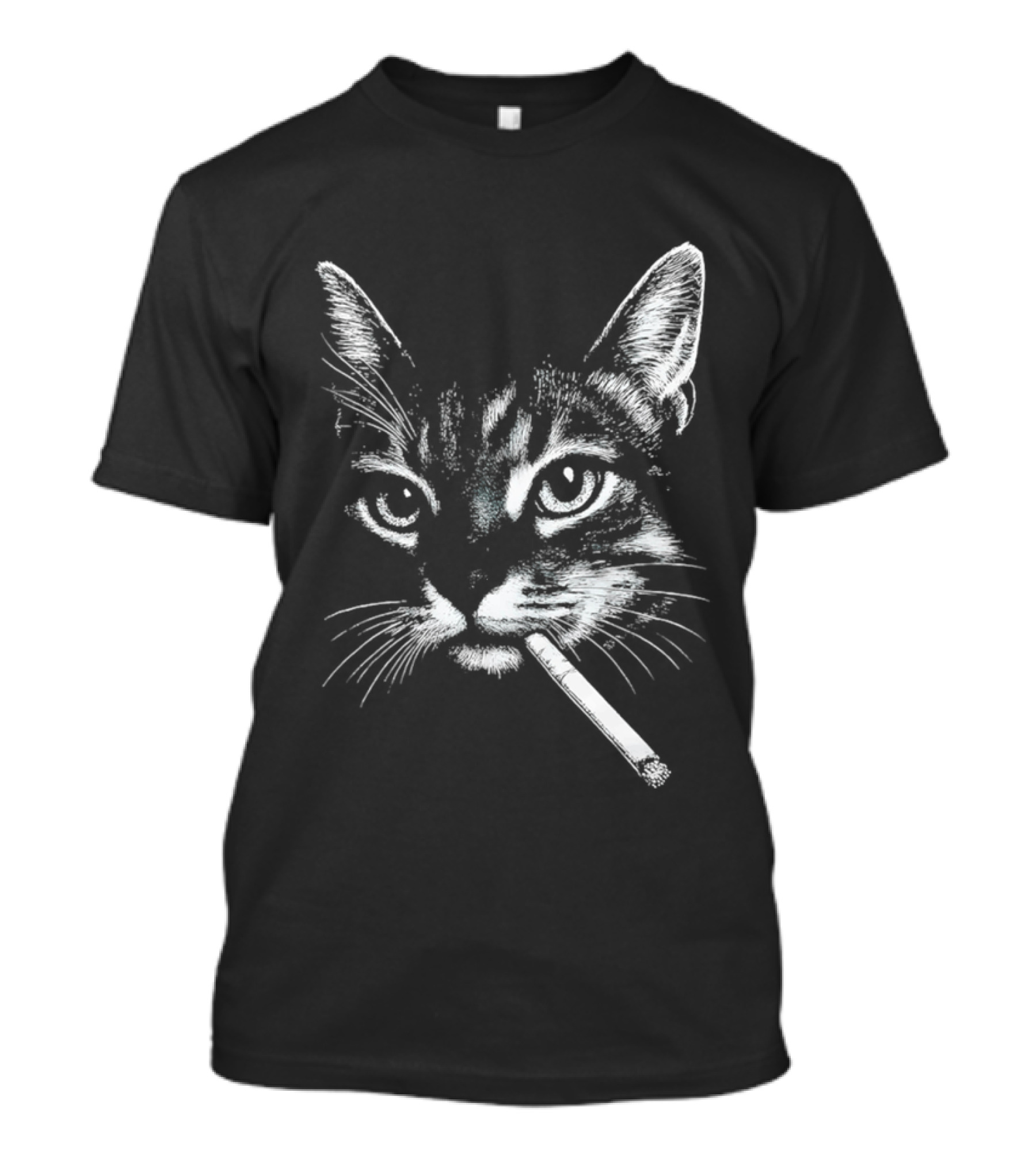Cat Smoking A Cigarette Vintage Style Retro Look T-Shirt
