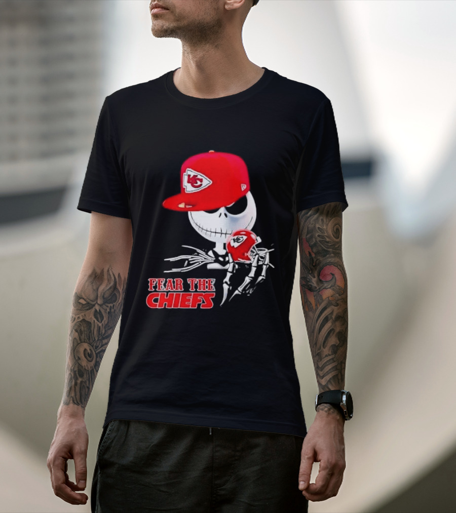Jack Skellington Kansas City Chiefs Helmet Fear The Chiefs T-Shirt