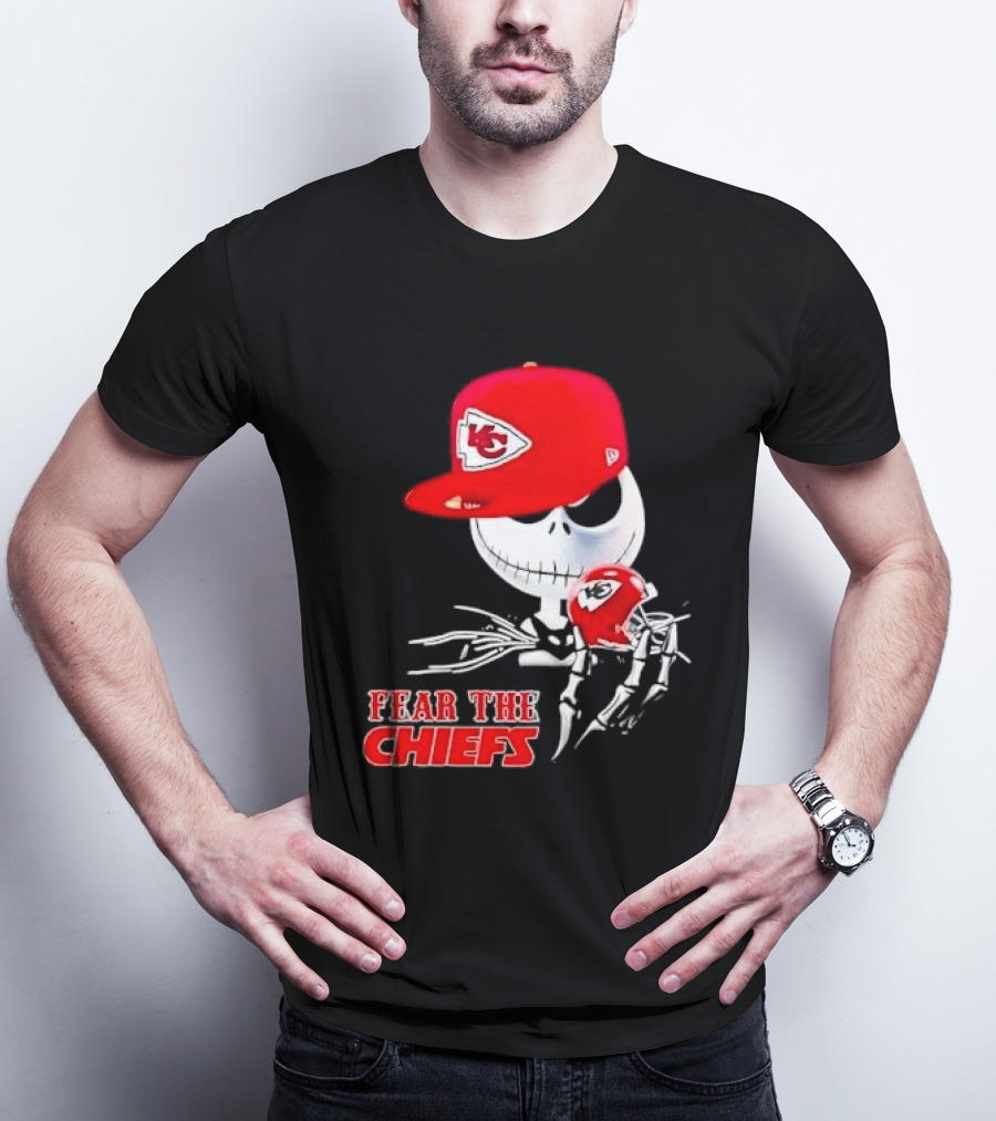 Jack Skellington Kansas City Chiefs Helmet Fear The Chiefs T-Shirt