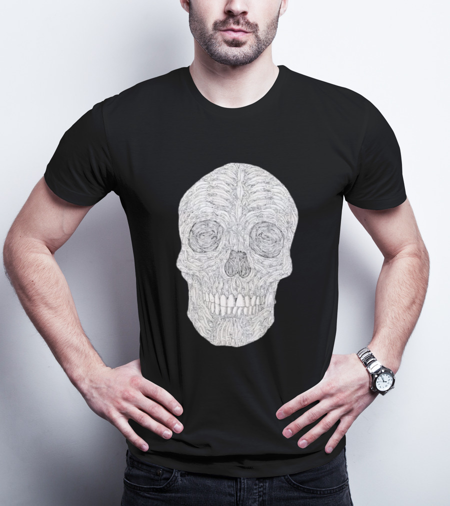 Salmon Fish Bones Skull T-Shirt